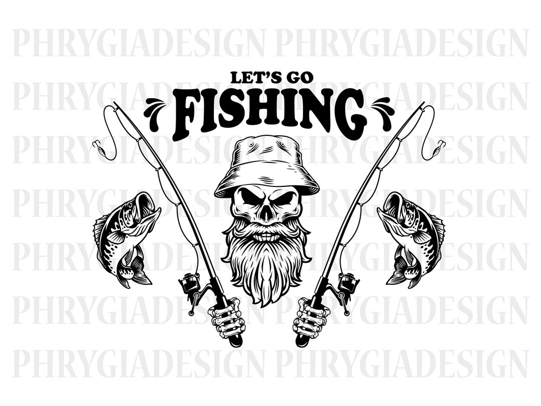 Fisherman Svg , Skull Fisherman Svg , Skull Fishing Svg , Skeleton ...