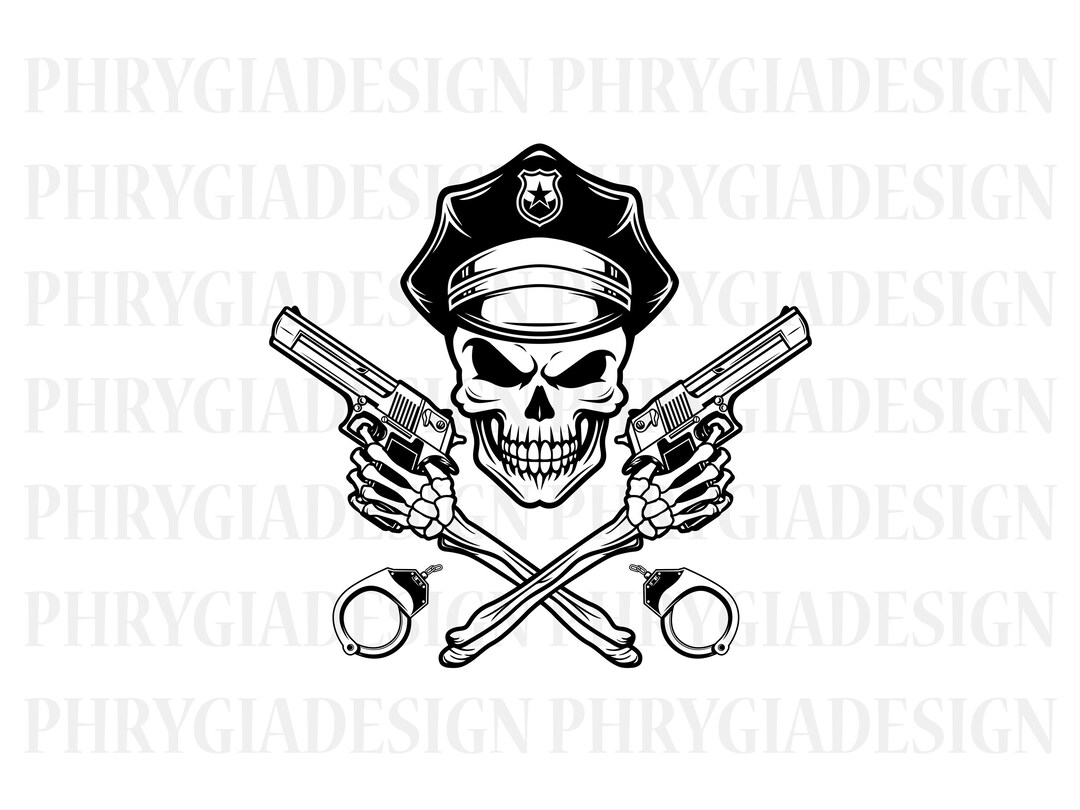 Police Skull Svg Png , Police Svg , Skull Police Officer , Cop Uniform ...