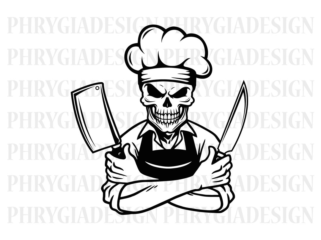 Chef Skull Svg , Grill Master Svg , Chef Svg , Chef Skull Clipart ...