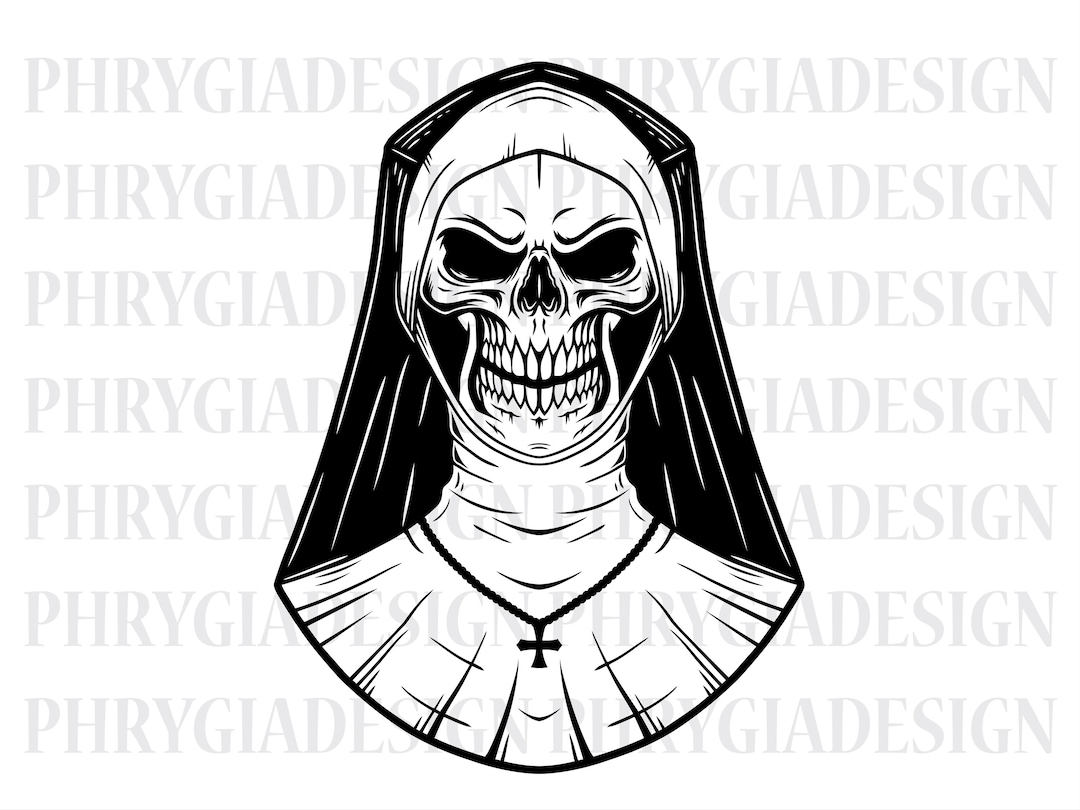 Nun Svg , Horror Svg , Scary Horror Nun Svg , Skull Nun , Ghost Svg ...