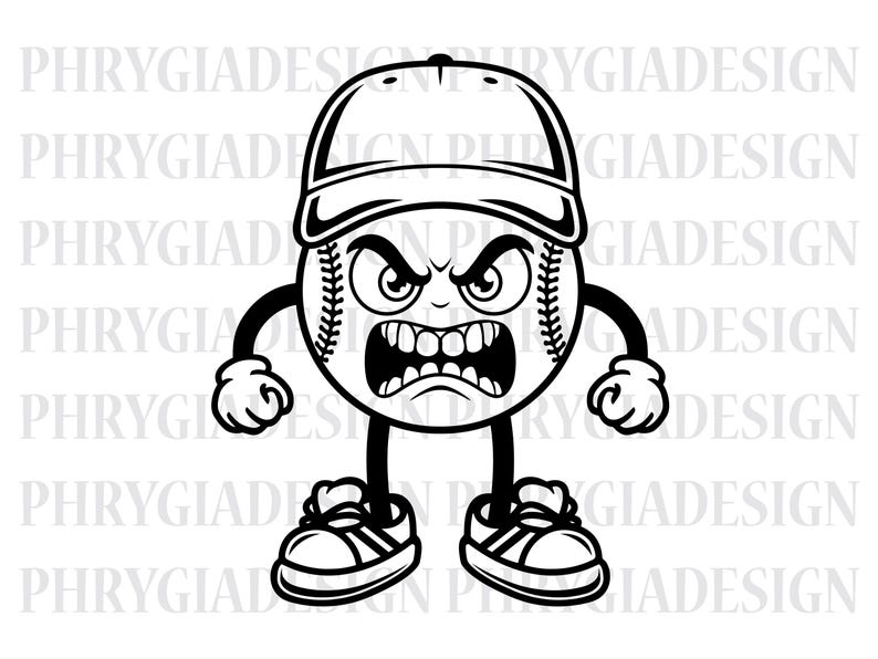 Angry Baseball Ball Svg , Baseball Svg , Game Day Shirt , Baseball Ball ...