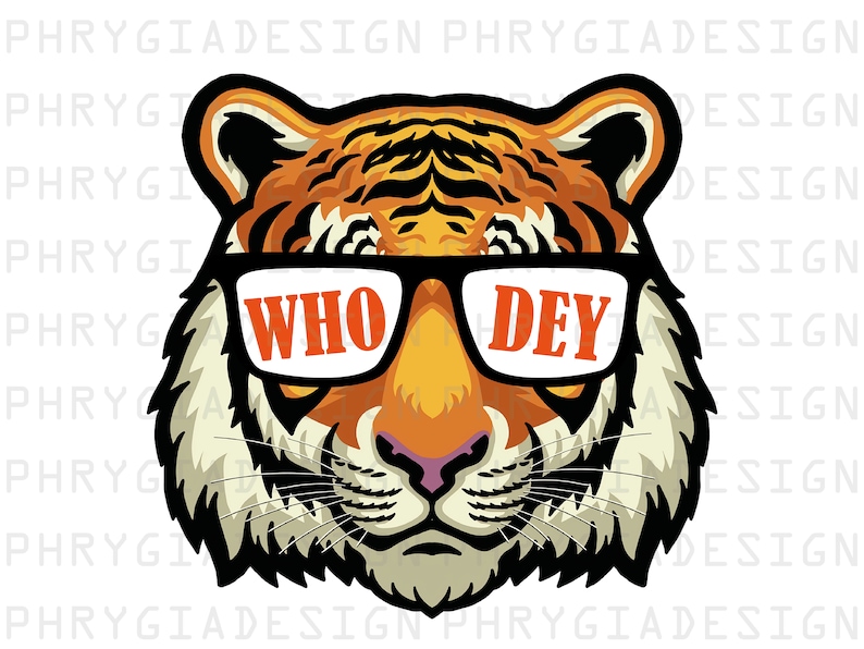 Who Dey Tiger Png Who Dey Png Tiger Clipart Bengals - Etsy