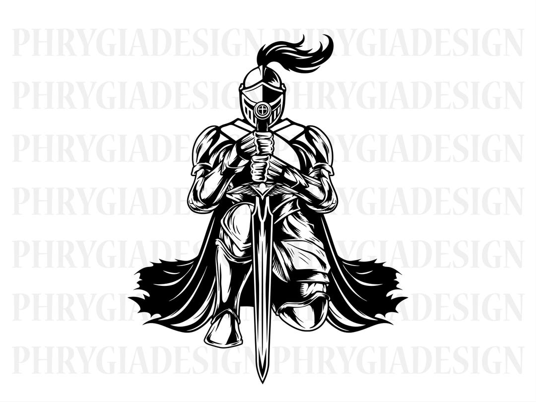 Kneeling Knight Svg , Warrior Svg , Warrior Kneeling Svg , Armor of God ...