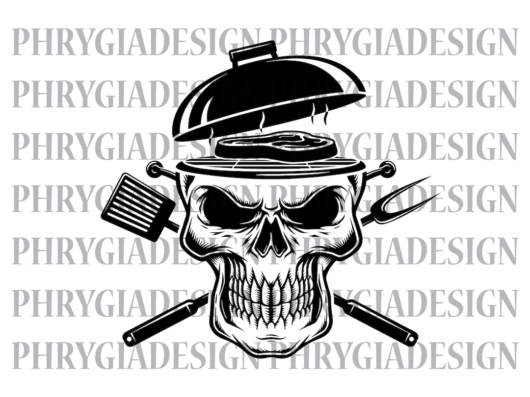 Grill Skull Svg Griller Crossbones Svg Grilling Shirt Svg - Etsy