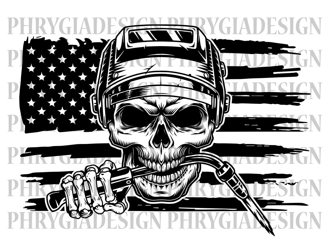 Skull and Welding Torch Svg Png Us Welder Skull Welder - Etsy