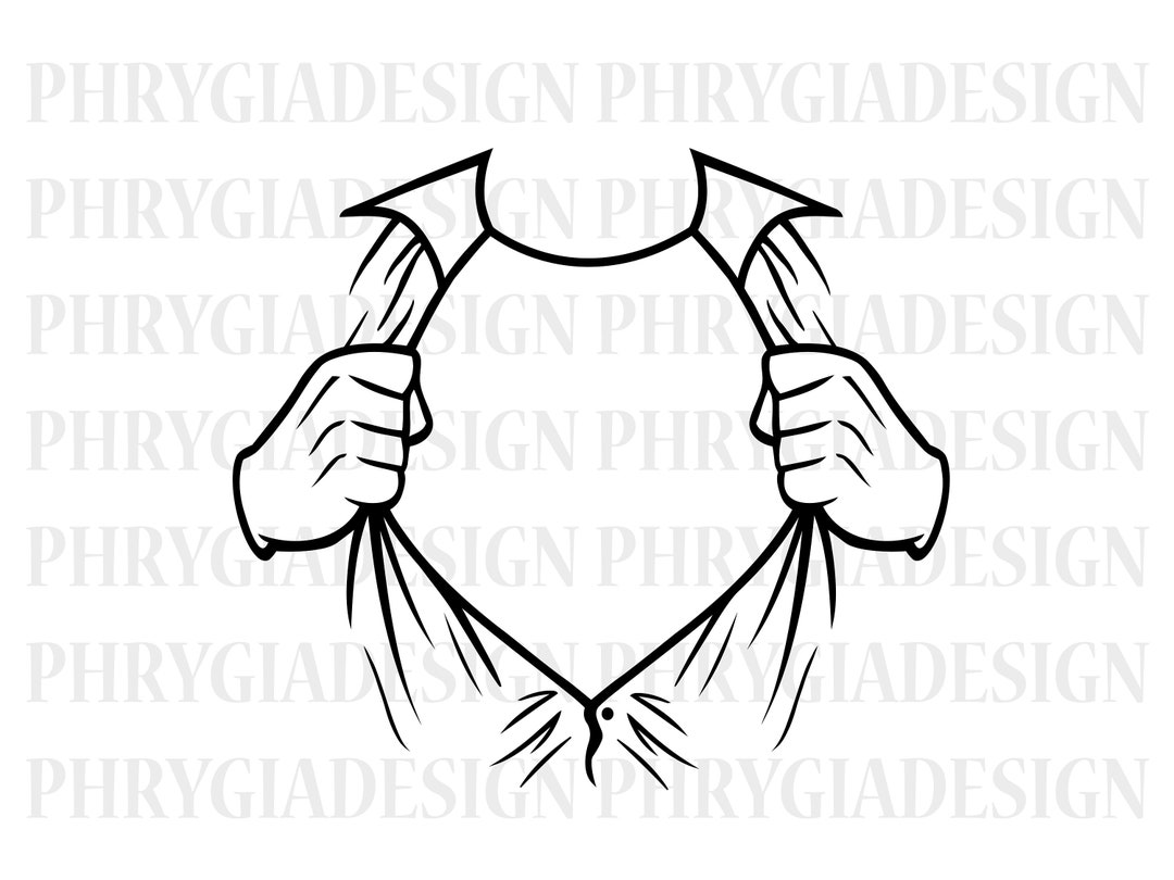 Tear Away Svg , Ripped Shirt Svg , Superhero Tear Away Shirt Svg , Open ...
