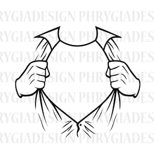 Tear Away Svg , Ripped Shirt Svg , Superhero Tear Away Shirt Svg , Open ...