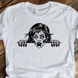 Peeking Zombie Girl Svg , Zombie Woman Svg , Halloween Svg , Halloween ...