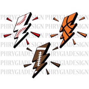 Lightning Bolt Svg Png , Sports Ball Lightning Bolt Bundle , Football ...