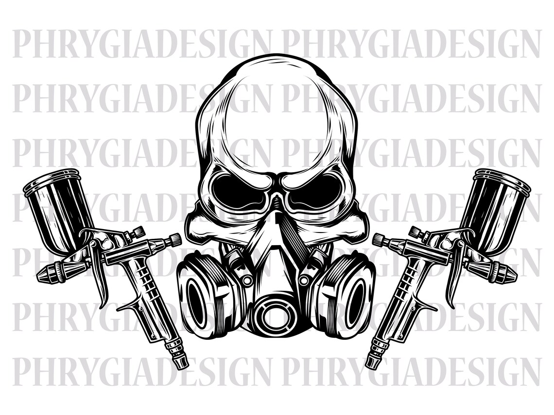 Skull With Paint Spray Guns Svg Png Paint Spray Gun Svg - Etsy