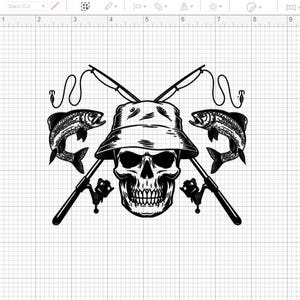 Skull Fisherman Svg , Skull Fishing Svg , Fisherman Shirt Svg , Fishing ...