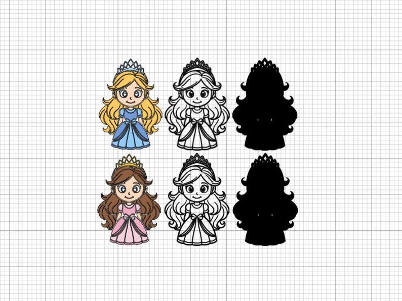 Cute Princess Svg , Princess Svg , Cute Girl Svg , Girl Svg , Princess ...