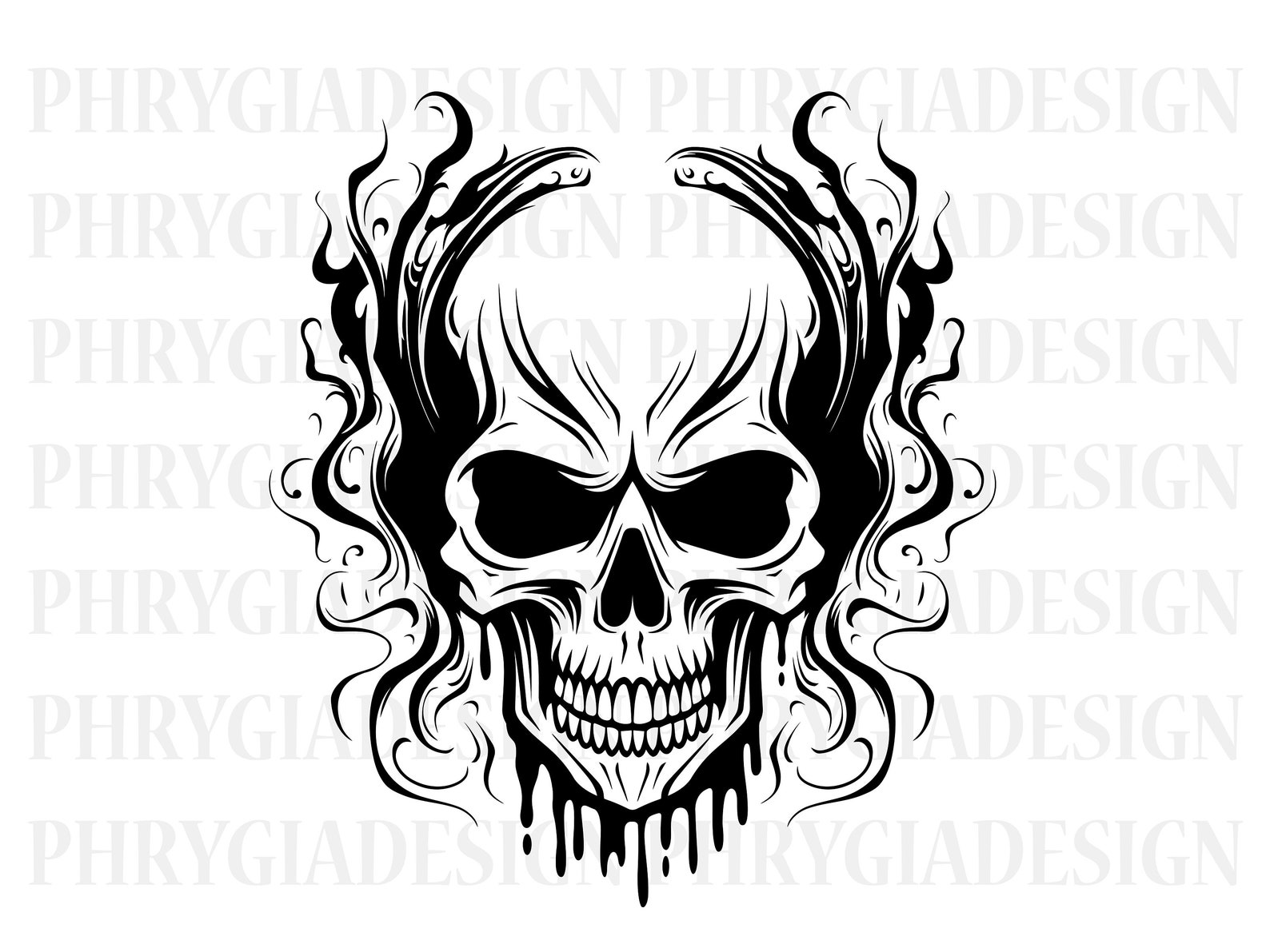 Skull Svg , Skull Head Svg , Flaming Skull Svg , Skull Shirt Svg ...