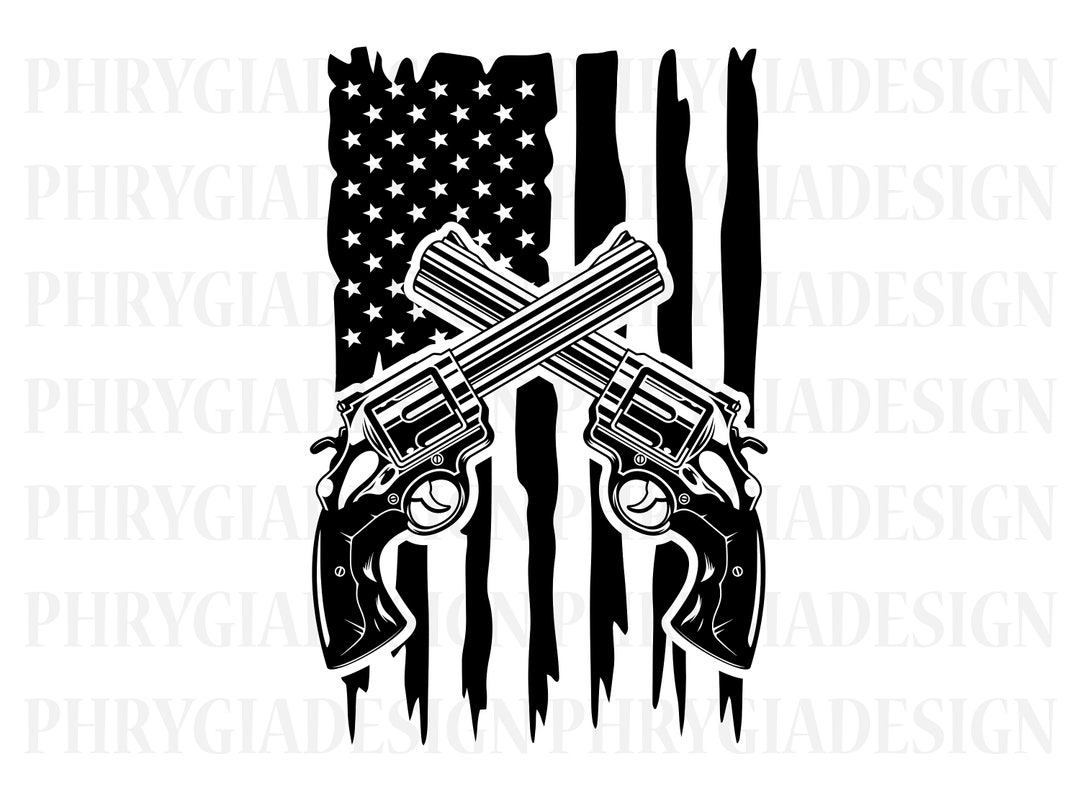 US Revolver Gun Svg Png , Revolver Pistol Svg , Handgun Pistol Svg ...