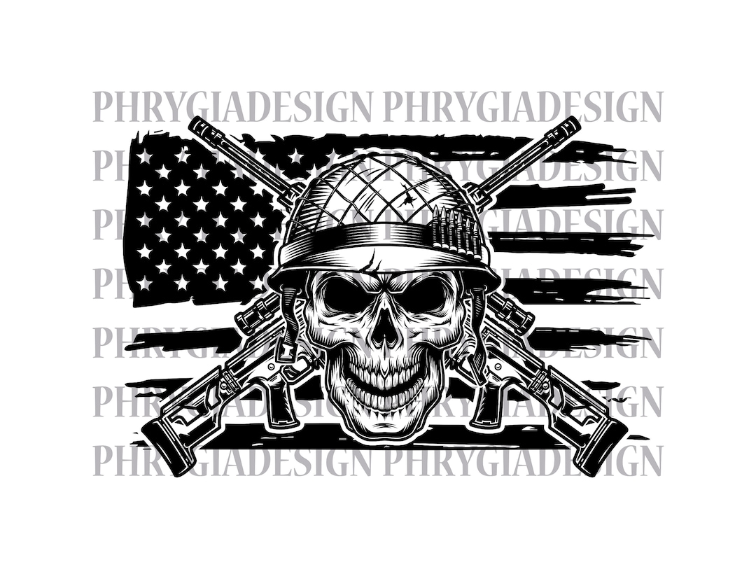 Soldier Skull Svg Png , Soldier Skull Clipart , Soldier Shirt Svg , Us ...