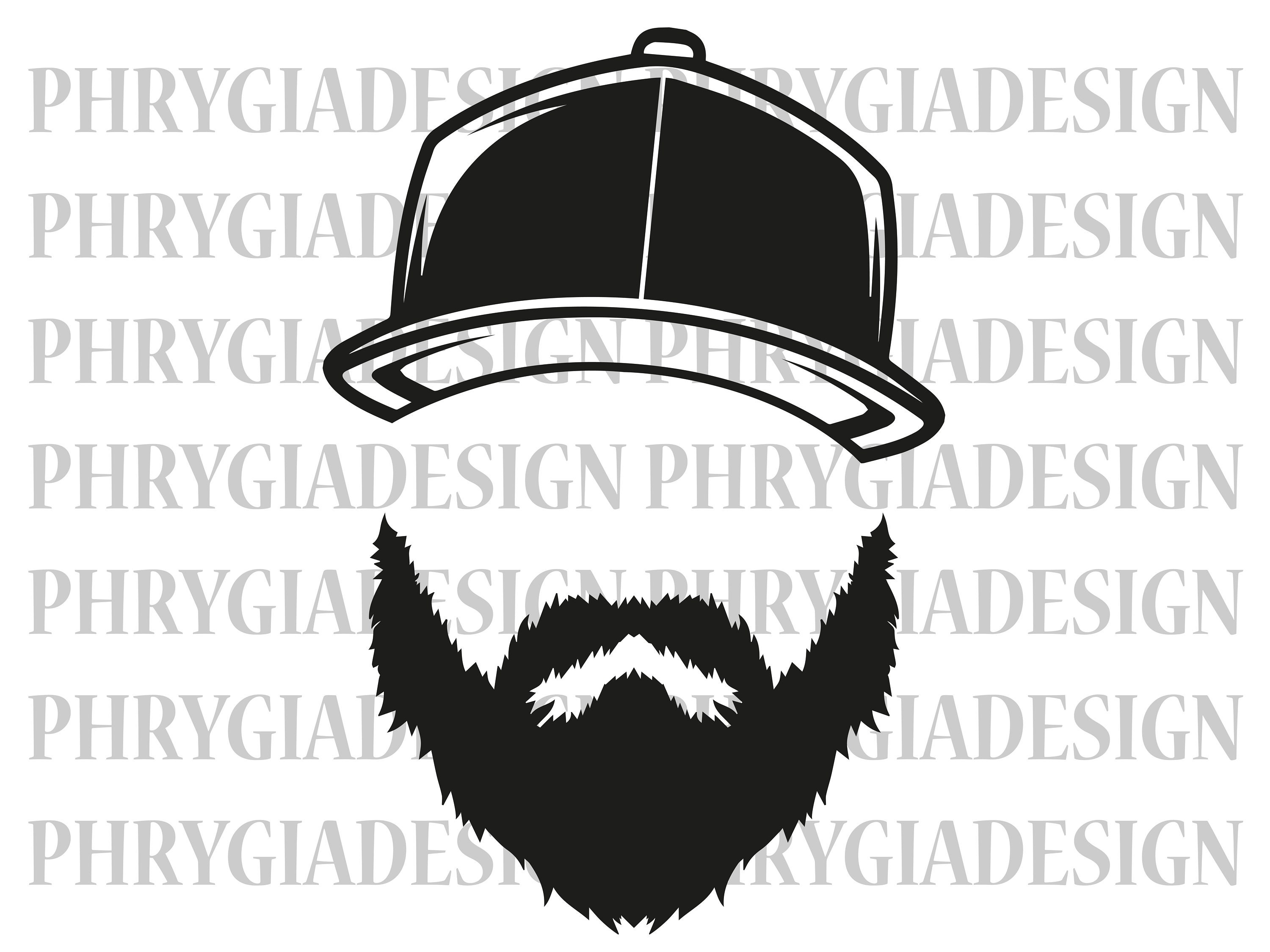 Hombre de barba con sombrero de papá svg , Papá vida svg , Badass barba ...