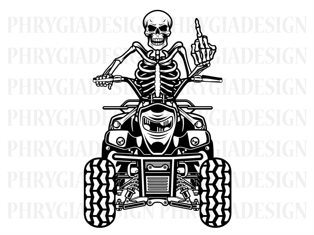 Skeleton Riding Atv Svg , Atv Svg , Quad Bike Svg , All Terrain Vehicle ...