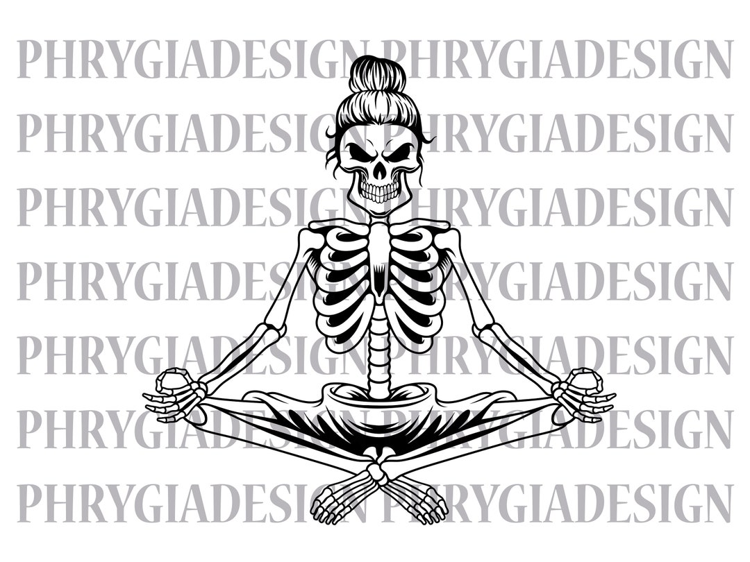 Meditating Skeleton Svg , Namaste Svg , Yoga Svg , Meditate Meditation ...