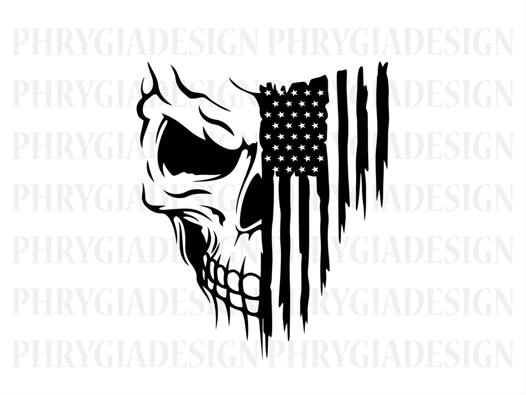 US Skull Flag Svg , Patriotic Skull Svg , Skull Svg , Flag Svg ...