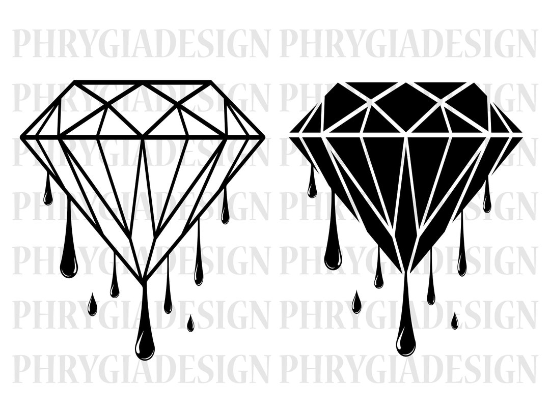 Dripping Diamond Svg Png Gemstone Svg Crystal Svg - Etsy