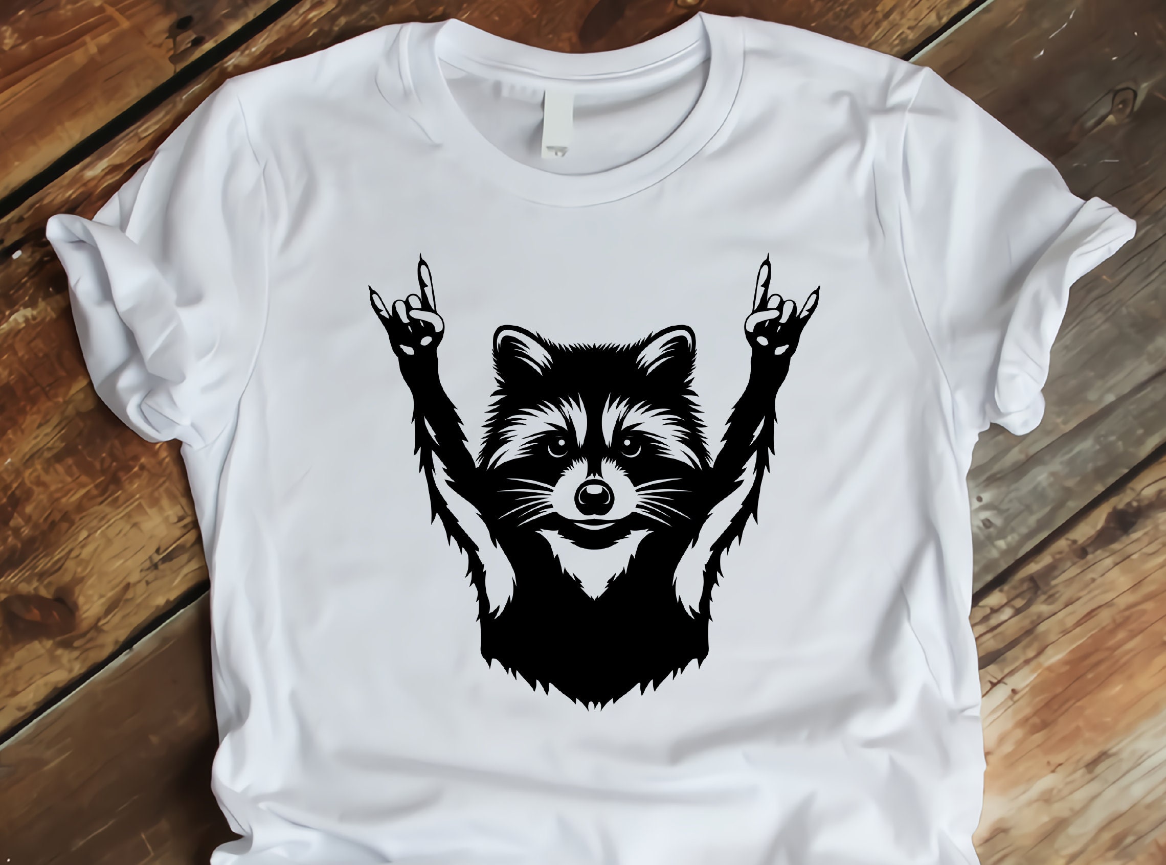 Raccoon Rock Sign Svg , Raccoon Svg , Raccoon Shirt Svg , Rocker ...