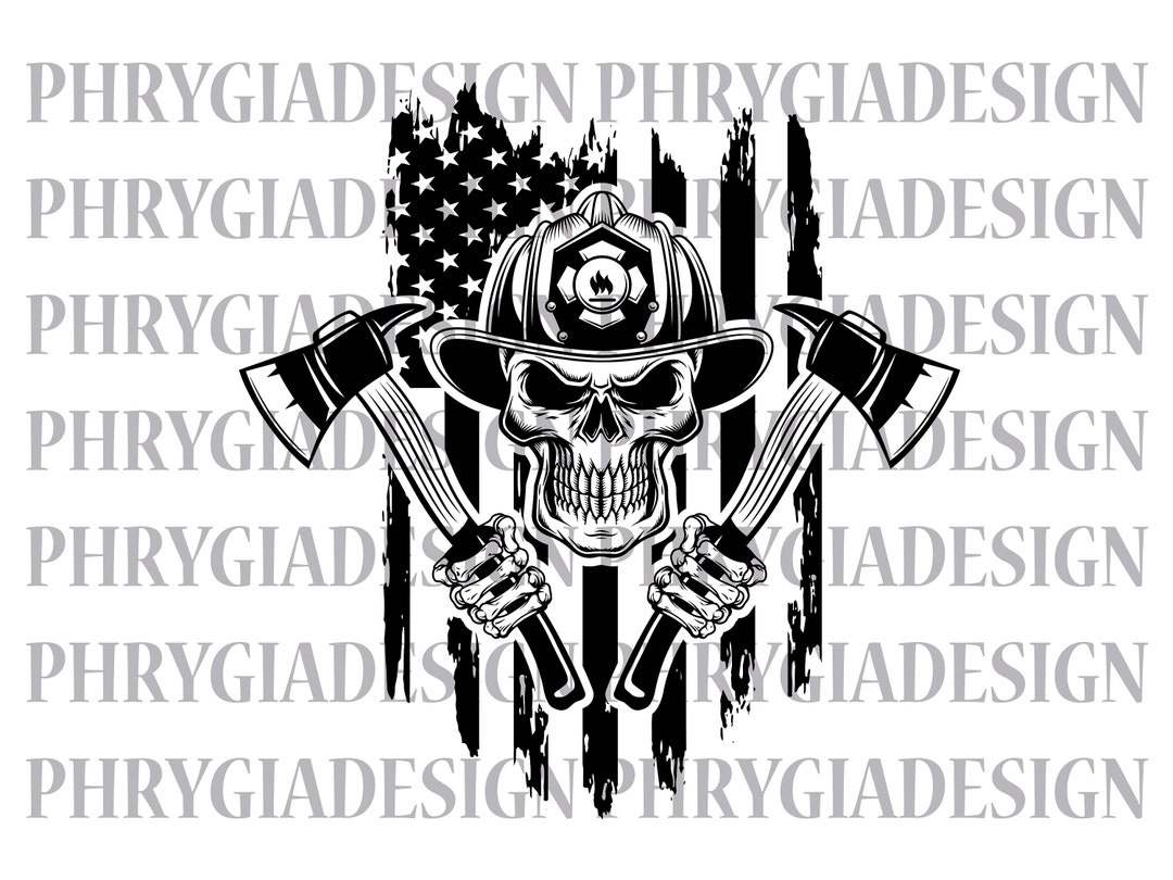 Firefighter Skull Svg Fireman Svg Firefighter Svg - Etsy
