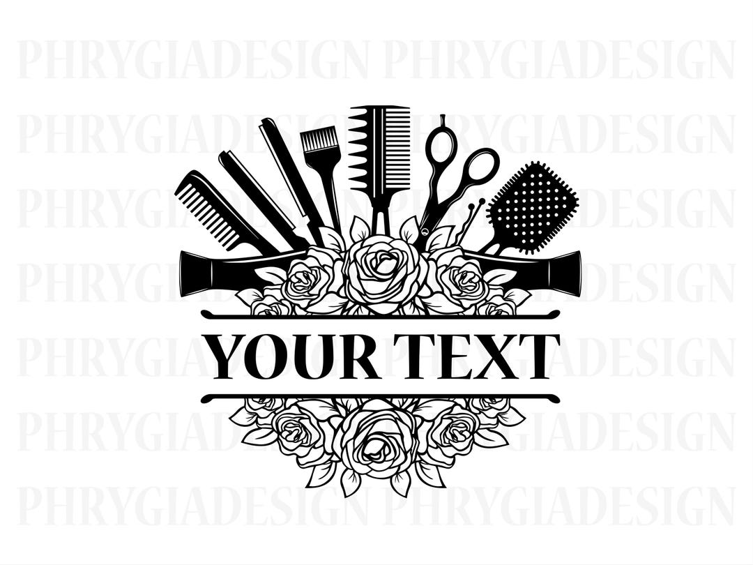 Split Monogram Hair Salon Svg , Hair Salon Svg , Hairdresser Svg ...