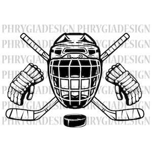Ice Hockey Svg Png , Hockey Stick Svg , Hockey Helmet , Puck Svg , Play ...