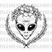 Floral Alien Head Svg , Alien Head Svg , Alien Svg , Alien Png , Alien ...