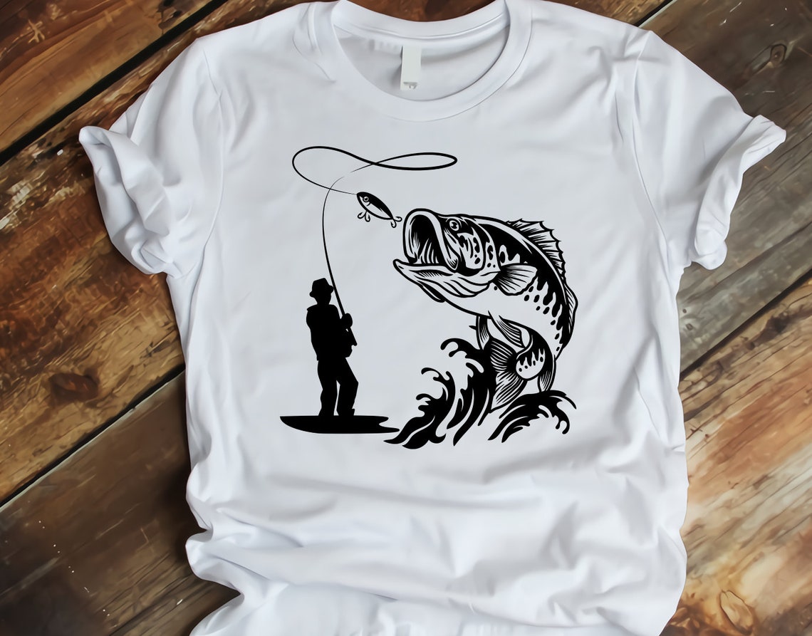 Fisherman Catching Fish Svg Png , Bass Fishing Svg , Bass Fish Svg ...