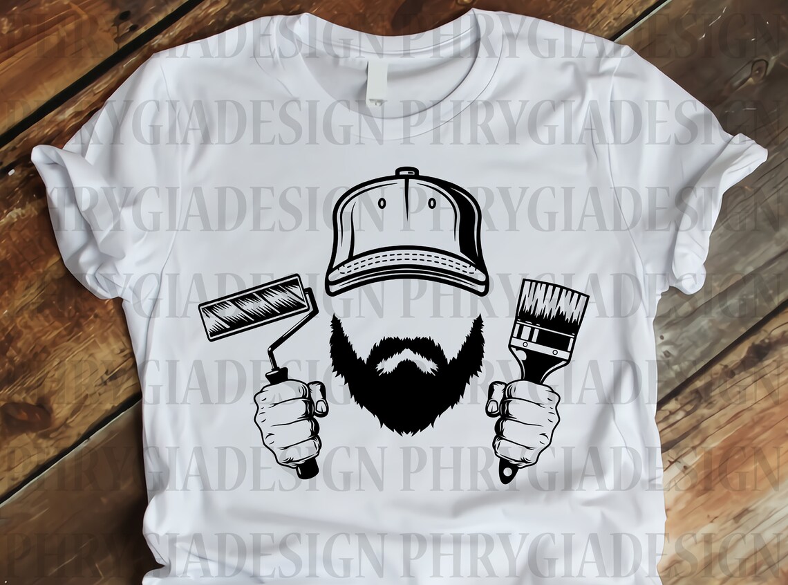 Beard Man Painter Svg , Painter Dad T-shirt Design , Painting Clipart ...