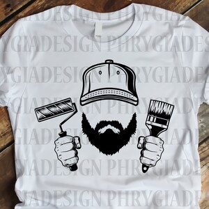 Beard Man Painter Svg , Painter Dad T-shirt Design , Painting Clipart ...