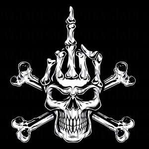 Skull Middle Finger Svg , Skull Svg , Skeleton Svg , Skull Clipart ...