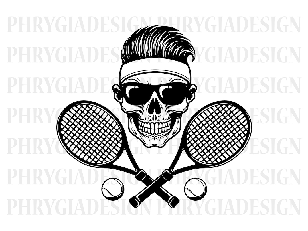 Skull Tennis Player Svg , Tennis Svg , Tennis Player Svg , Tennis ...