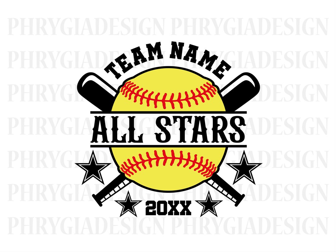 All Stars Softball Svg , All Stars Baseball , Personalized Name Svg ...