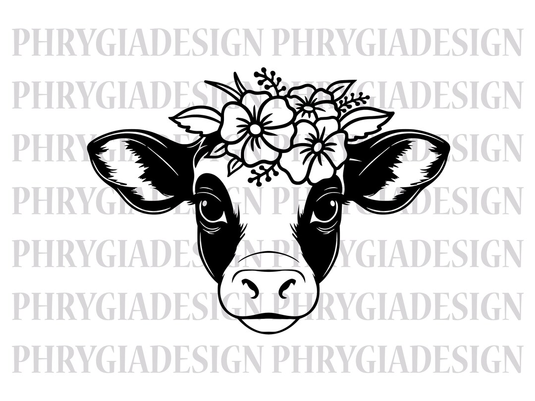 Cute Cow Svg Png , Floral Cow Svg , Floral Animal Svg , Floral Farm ...