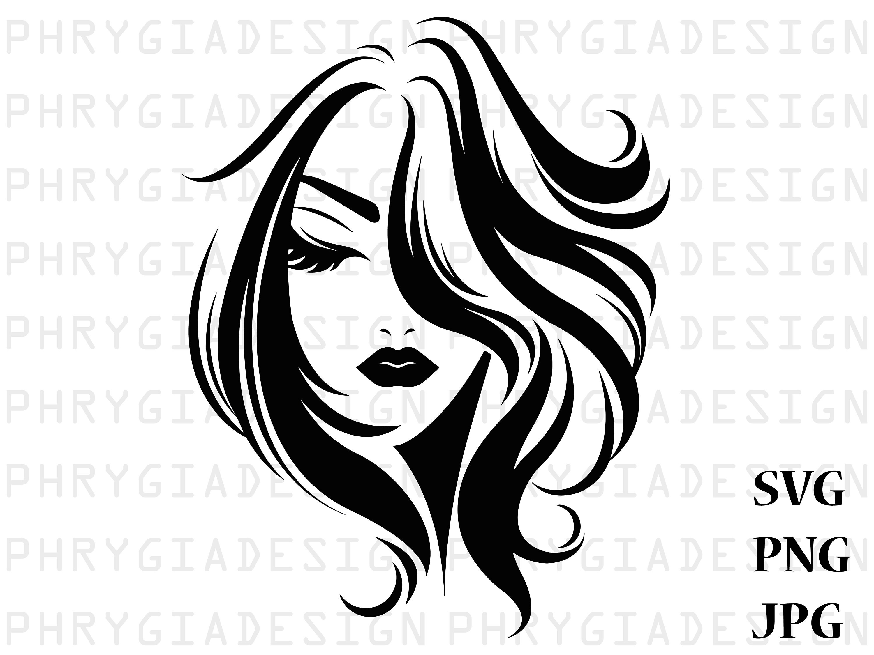 Beautiful Woman Svg Png Woman Silhouette Svg Woman Face - Etsy Canada