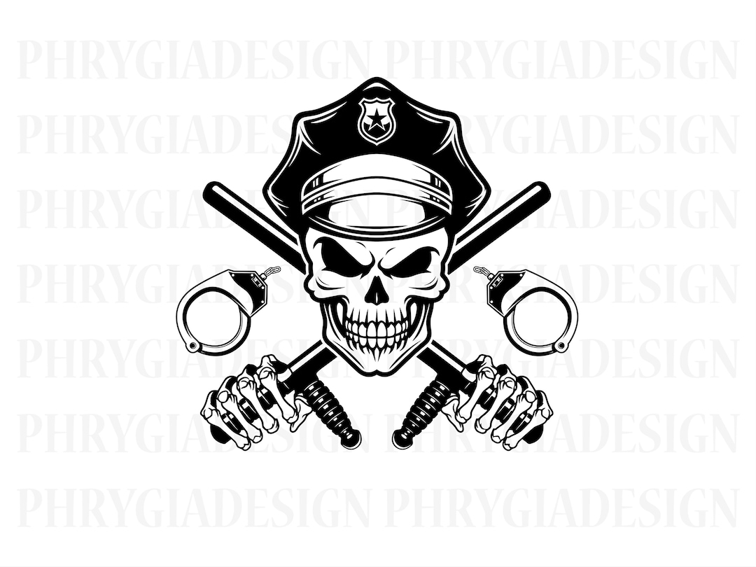 Police Skull Svg , Skull Police Officer , Police Svg , Cop Uniform Svg ...