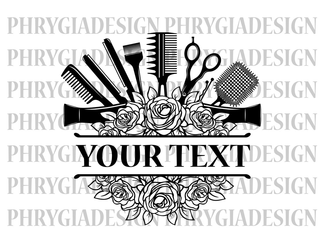 Split Monogram Hair Salon Svg , Hair Salon Svg , Hairdresser Svg ...
