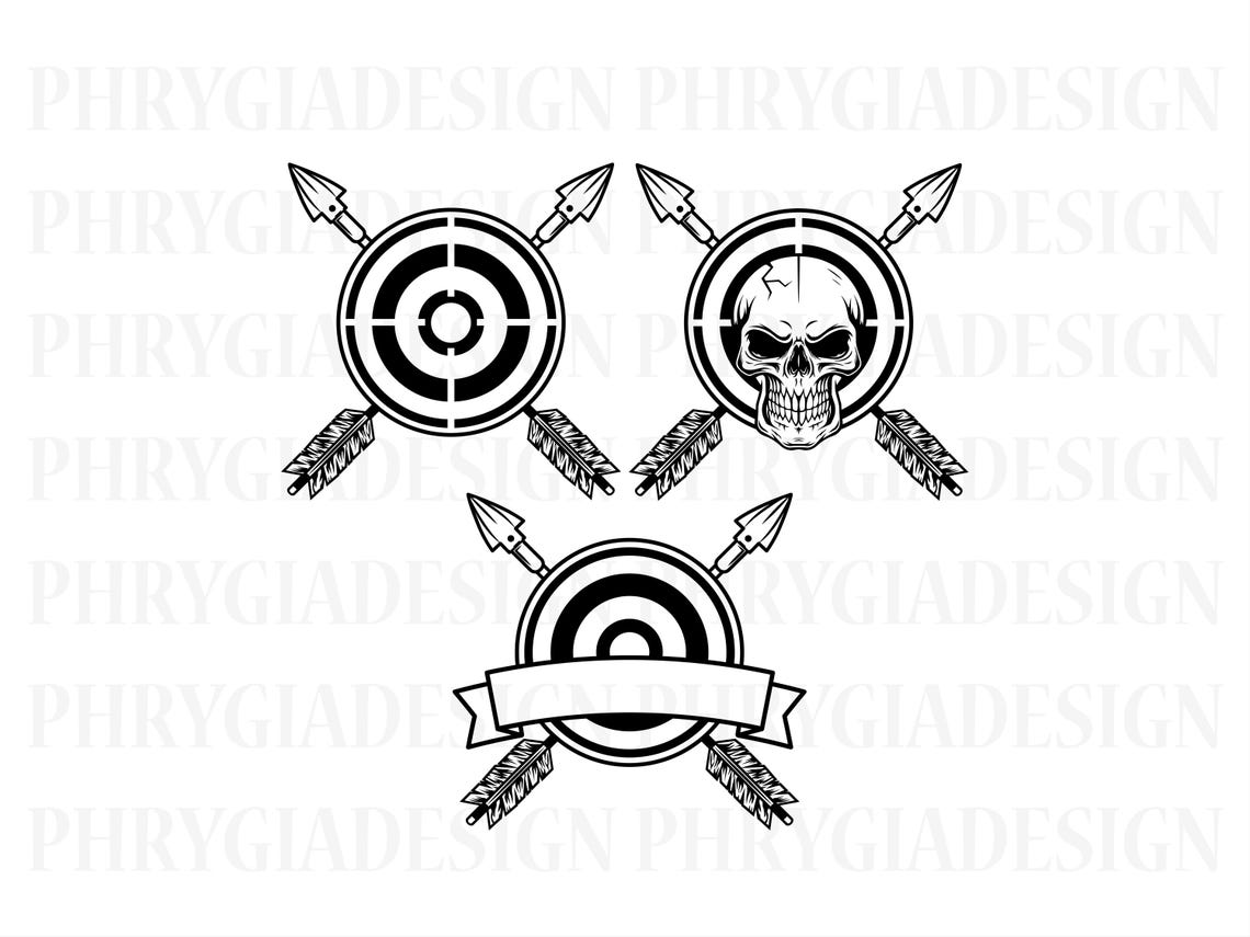 Archery Target Svg , Skull Archery Svg , Archery Svg , Arrow Svg ...