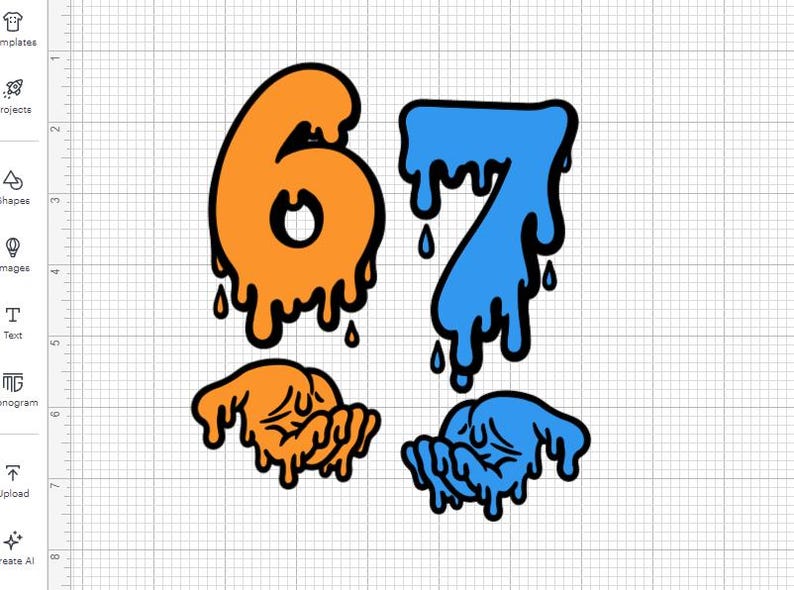 67 Drip Svg Png , Six Seven Svg , 67 Dripping , 67 Hands Svg , 67 Meme ...