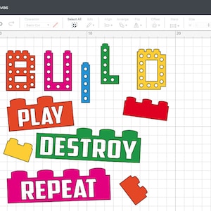 Build Play Destroy Repeat Svg Png , Colorful Block Bricks Svg , Builder ...