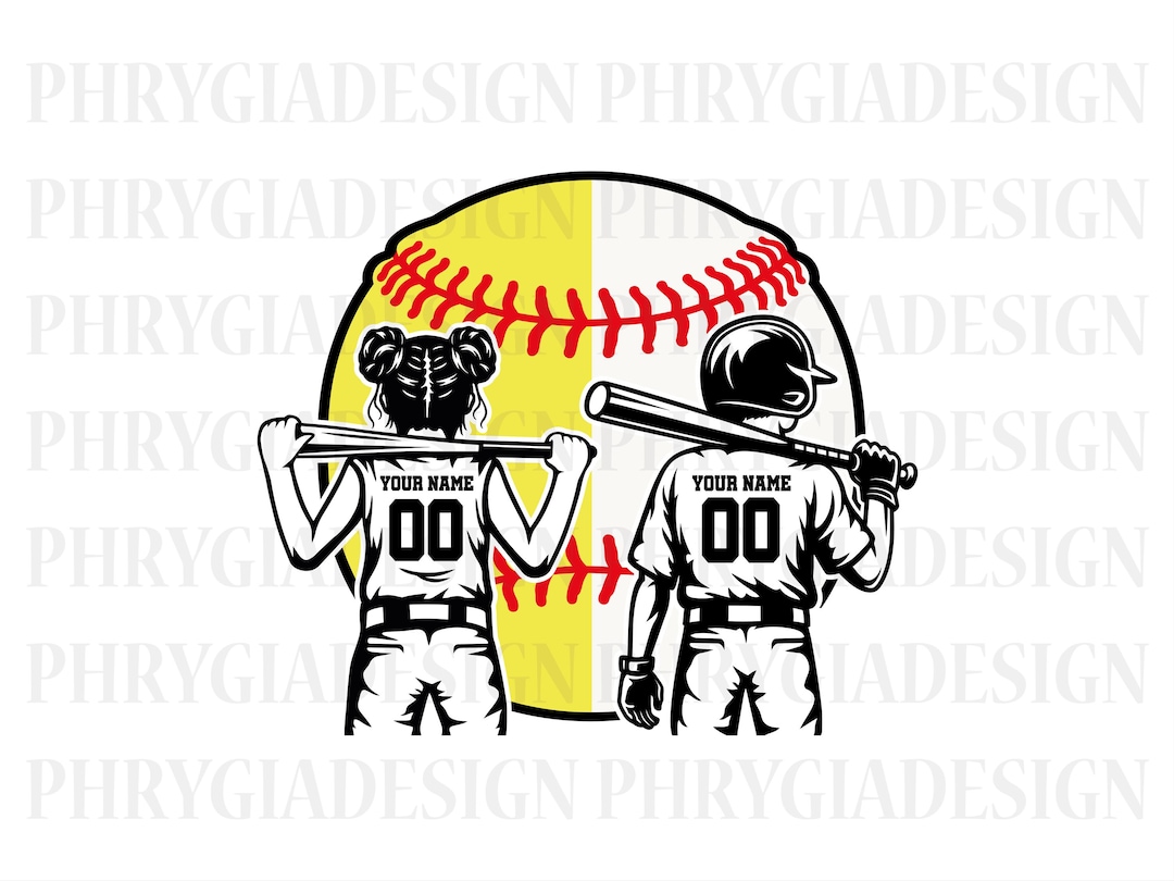 Softball and Baseball Player Svg , Softball Player Svg , Personalized ...