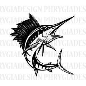 Blue Marlin Svg , Sailfish Svg , Sailfish Fishing Svg , Fishing Svg ...