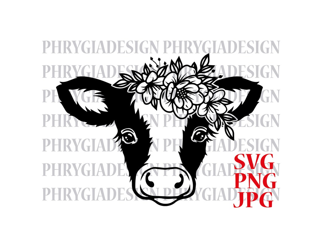 Cute Cow Svg Floral Cow Svg Floral Animal Svg Floral - Etsy