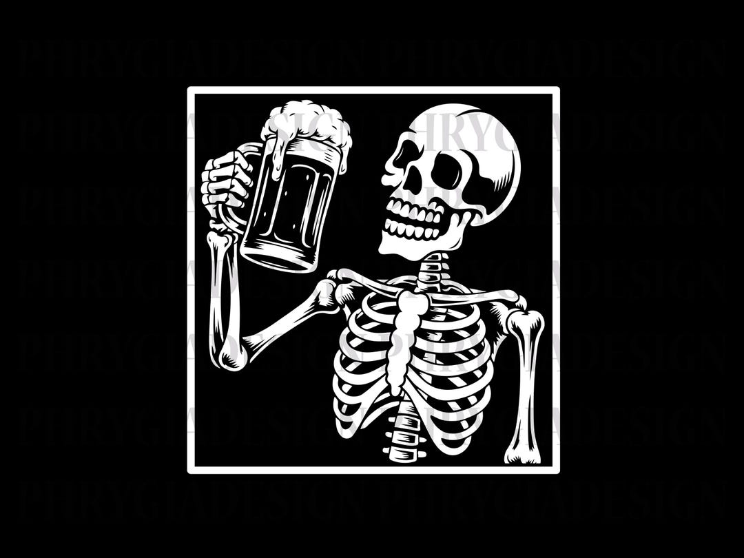 Skeleton Drinking Beer Svg Png, Skeleton Beer Svg , Beer Svg , Beer Mug ...