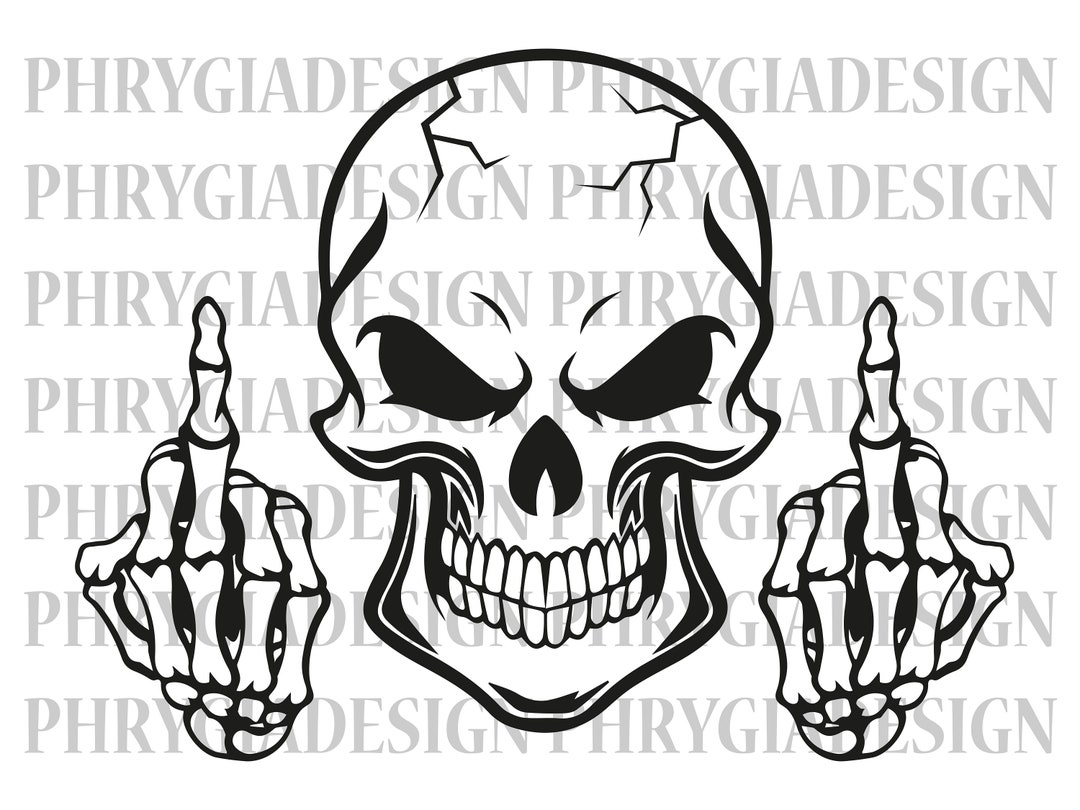 Skull Mittelfinger Svg Skull Svg Skelett Svg Skull - Etsy Schweiz