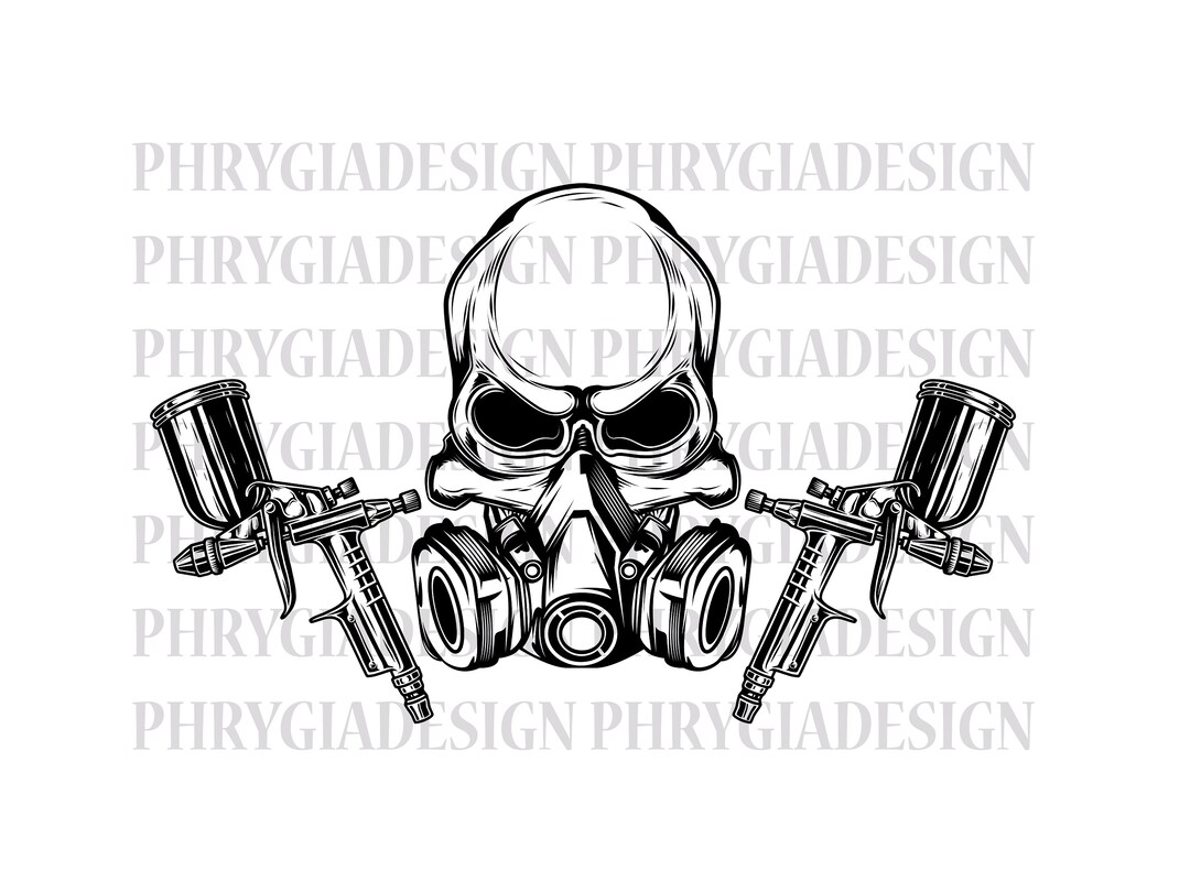 Skull With Paint Spray Guns Svg Png Paint Spray Gun Svg - Etsy