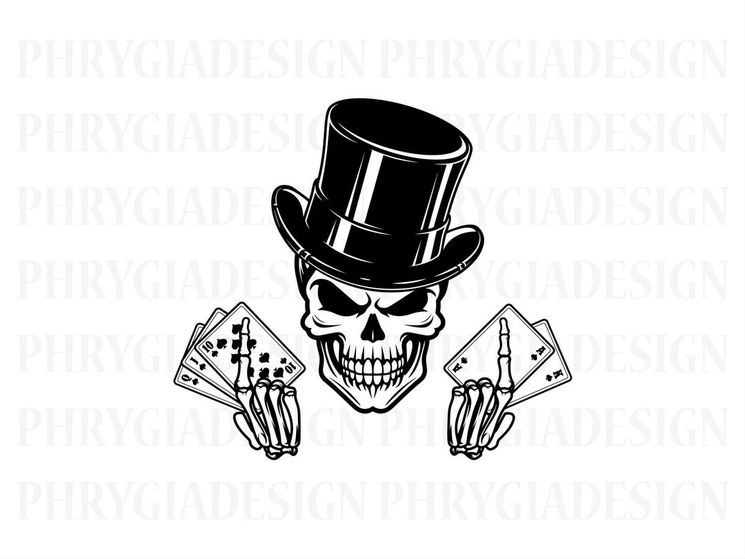 Skull Gambler Svg , Poker Svg , Poker Cards Svg , Royal Flush Svg ...