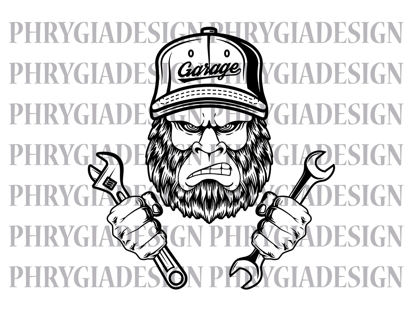 Bigfoot Mechanic Svg , Sasquatch Svg , Bigfoot Svg , Wrenches Svg ...